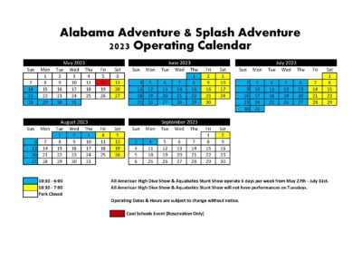 Hours & Directions – Alabama Adventure & Splash Adventure